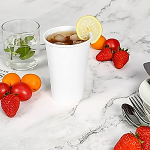 LOCONHA [150 Pack] 12 oz White Paper Cups, Disposable Paper Coffee Cups