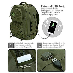 Rockland Military Tactical Laptop Backpack, Green, Large