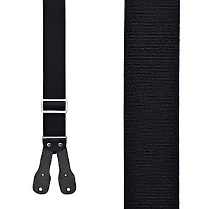 Suspender Store 2-Inch Wide Low-Stretch Logger Suspenders - Industrial Button - 48" for 5'9" to 6'2" tall - Black