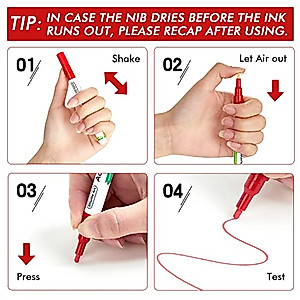 Shuttle Art Paint Pens, 42 Colors Acrylic Paint Markers, Low-Odor Water-Based Quick Dry Paint Markers for Rock, Wood, Metal, Plastic, Glass, Canvas, Ceramic