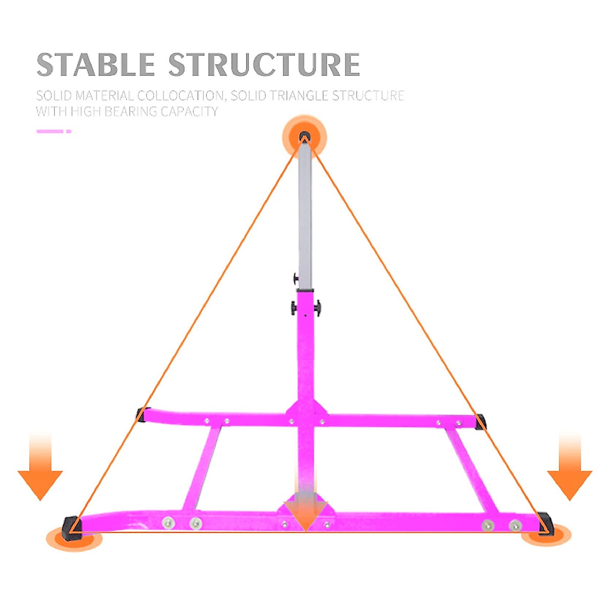 Athletic Bar Expandable Horizontal Standard Kip Bar with Free Removable Foam Padded Bar Pad for Training, Gymnastics Pink