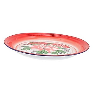 TOGEVAL Enamel Plate Nut Trays Wedding Table Decor Ceramic Tray Wedding Food Platter Snack Serving Platter Chinese New Year Nut Tray Home Storage Plate Chinese Style Dish Plate Enamel Dish