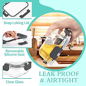 Skroam 10 Pack Glass Food Storage Containers with Lids, Glass Airtight Meal Prep Container Set for Lunch, on the Go, Leftover, Kitchen Pantry Organizers and Storage, BPA Free & Leak Proof