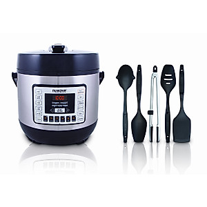 NuWave 6Qt Nutri-Pot Digital Pressure Cooker with bonus accessories & 5-piece Utensil Set