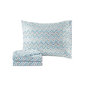 Intelligent Design Toren Complete Bag Tufted Embroidered Comforter with Sheet, Season Bedding Set, Full, Aqua