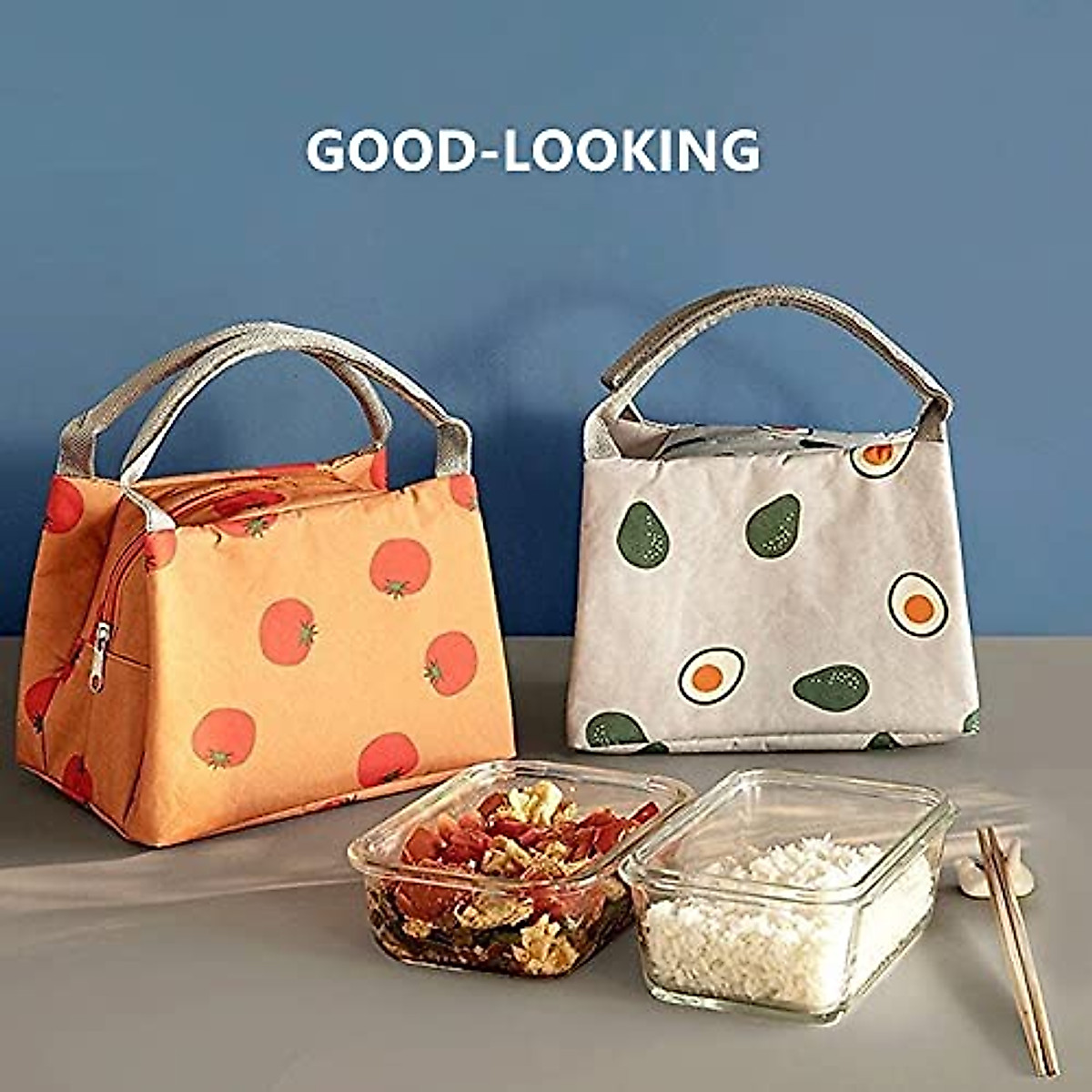 Markar Insulated Lunch Bag for Women and Men,,Reusable Meal Prep Lunch Box for Work,Adult Portable Tote Lunchbox with Comfortable Handle Belt,Orange