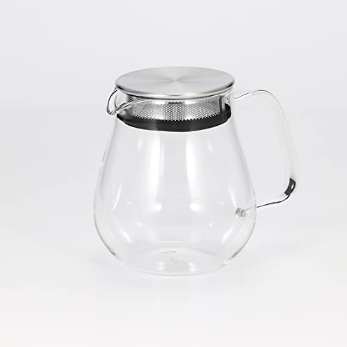 Kinto Stainless Unitea One Touch Teapot 720 Milliliter (24.35 Fl. Oz.) - Heat-resistant Glass Teapot with Stainless Steel Strainer in Lid (Japan Import)