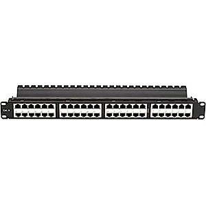 Black Box Spacegain Cat6 High-density Feed-through Patch Panel, Shielded, 48-port, 1u - 48 X Rj-45 - 48 Port[s] - 48 X Rj-45 - 48 X Rj-11 - 1u High - 19 Wide - Rack-mountable