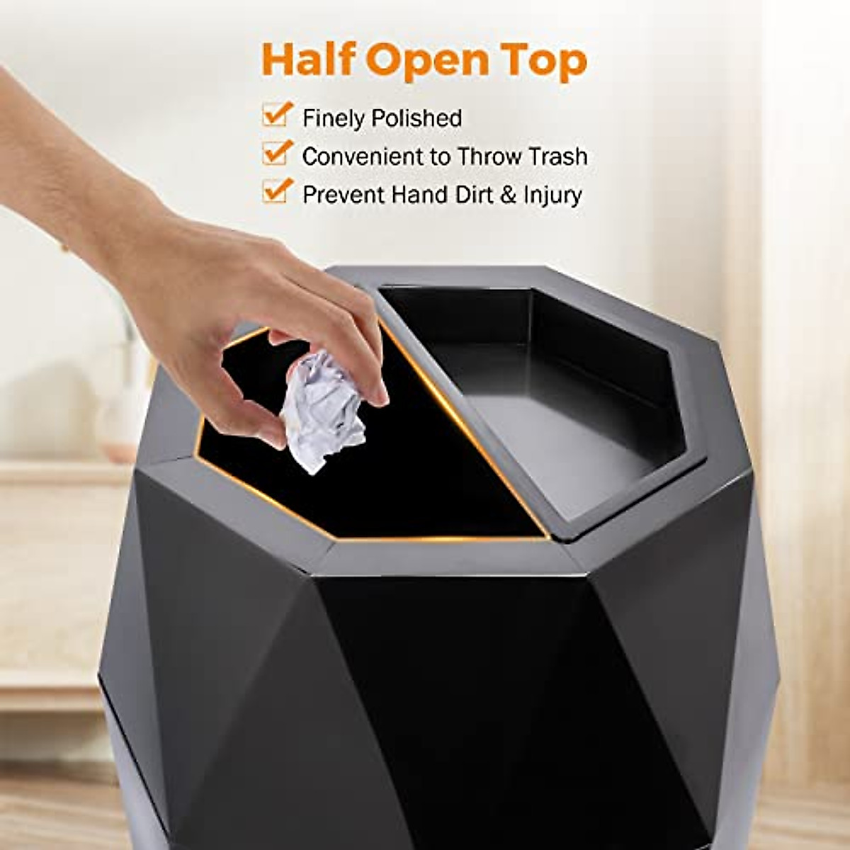 BEAMNOVA Bundle Metallic 15 x 31.5 in + Black 12 * 28 in Commercial Stainless Steel Trash Can Outdoor Indoor Garbage Enclosure with Lid Inside Barrel Heavy Duty Industrial Waste Container