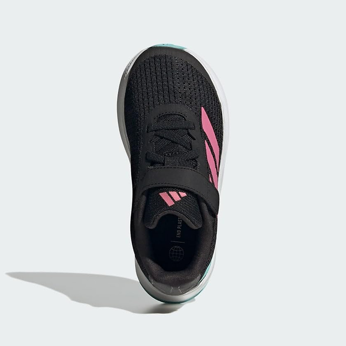 adidas Duramo SL Elastic Lace Sneaker, Core Black/Pink Fusion/White, 2 US Unisex Little Kid