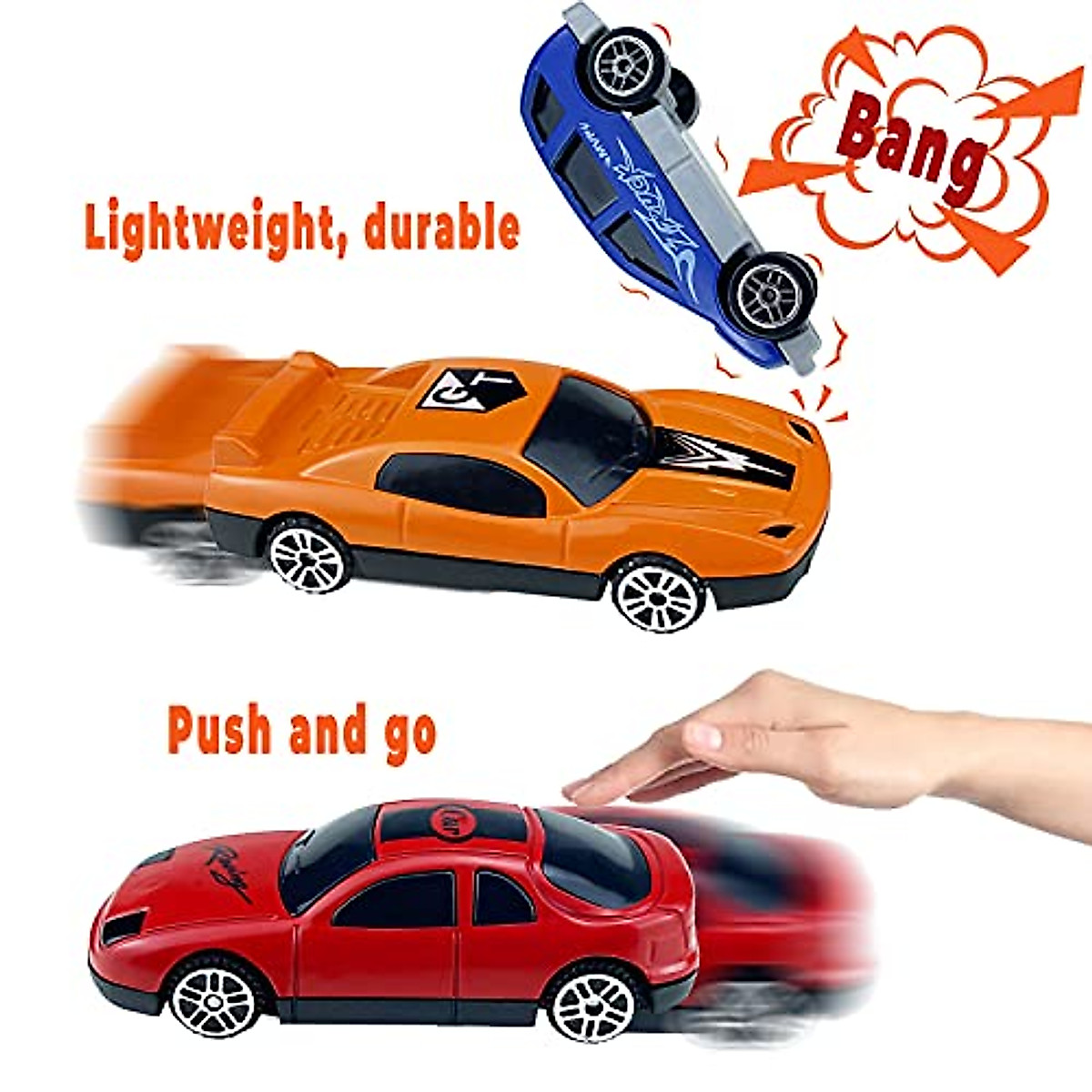 Tcvents Push Cars | Mini Cars | 24 Pack Toy Cars for Toddlers 1-3 Year Old Boys Girls - Small Fire Trucks & Ambulance & Police Vehicles Play Cars Set for Kids 3-7 Party Favors