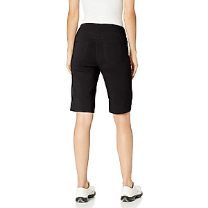 SLIM-SATION Women's Golf Wide Band Pull On Short with Real Pockets(Black,10)