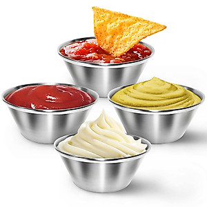 Artcome 18 Pack Stainless Steel Condiment Sauce Cups Great for Dipping and Portion Cups, 1.5 oz