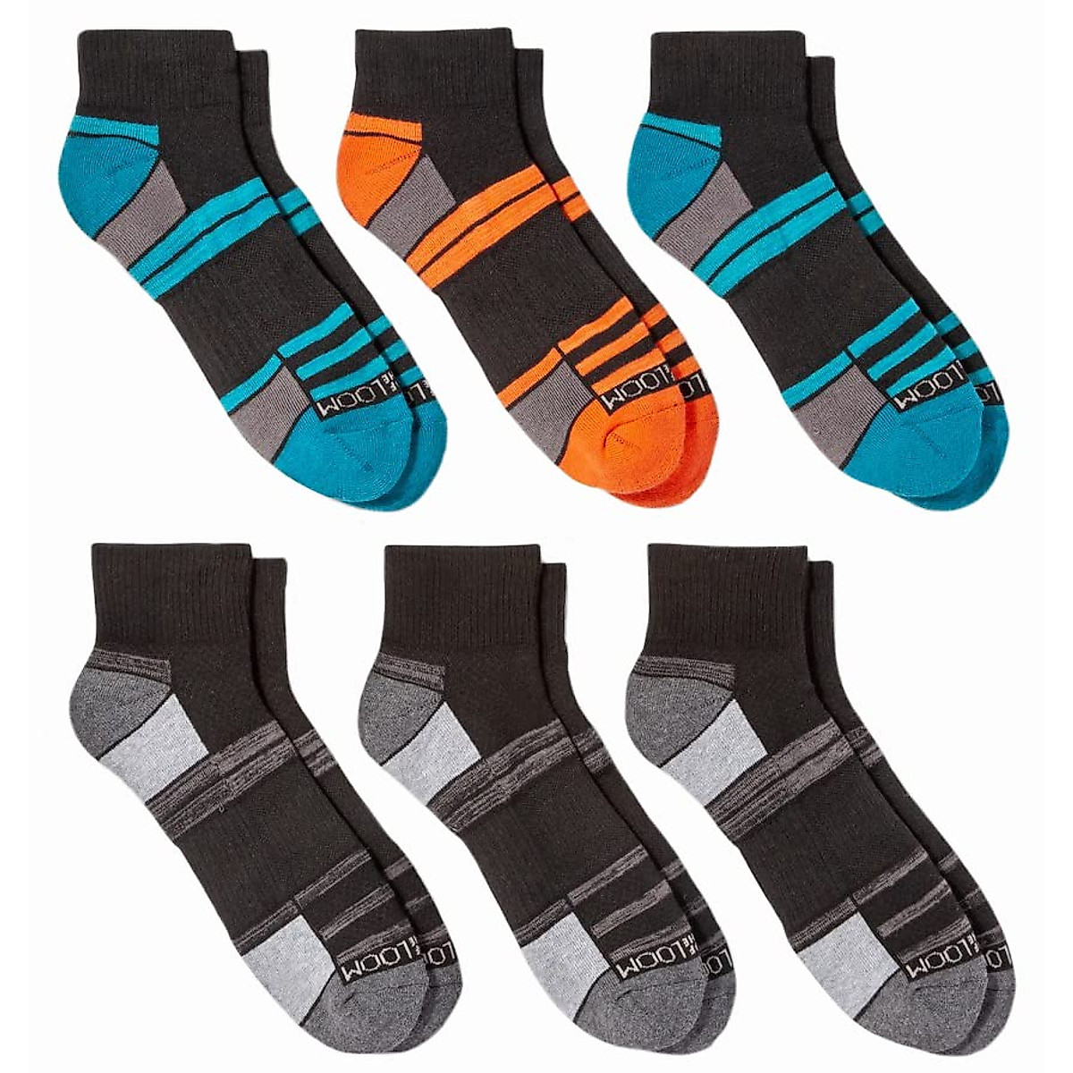 Fruit of the Loom mens Breathable Performance Cushioned - 6 Pair Pack Sock, Teal Assorted, 12 US