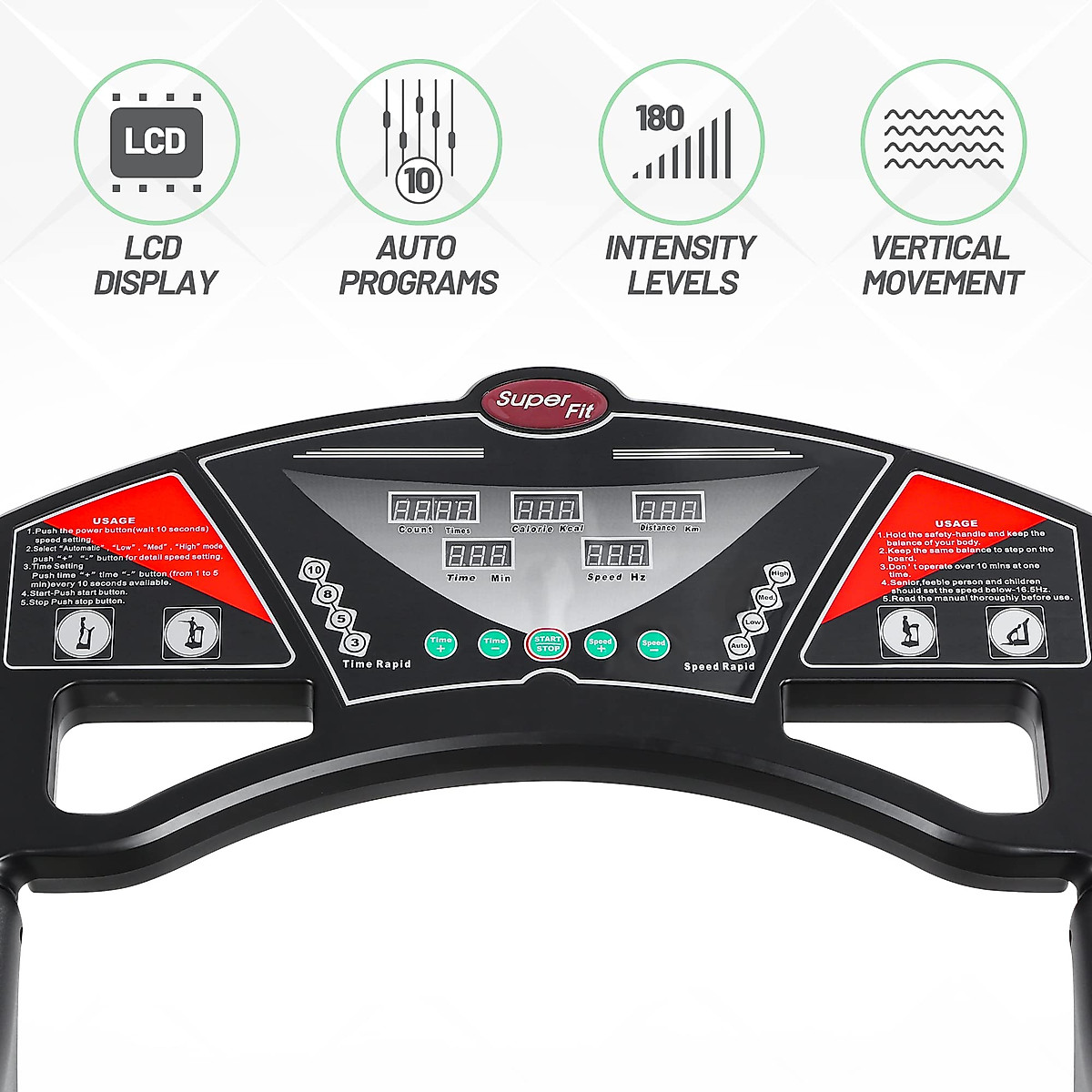 DQGM Vibrating Plate Exercise Machine, Whole Body Vibration Platform with Arm Vibrating Pull Bands, Cardio Training Fitness Vibration Equipment for Home Gym Workout