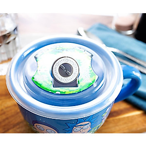Silver Buffalo Rick and Morty Ceramic Soup Mug with a Vented Plastic Lid, 24 Ounces