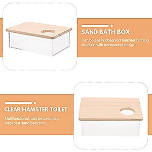 PATKAW Hamster Hideout, 1 Pc Hamster Sand Bath Box Hamster Litter Box Hamster Bathtub Hamster Cages Accessories for Hamster, Rat, Pet - 6.48X4.52inch