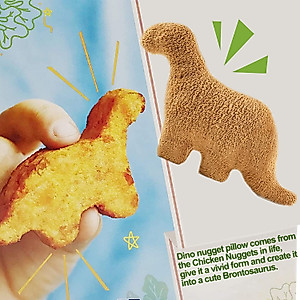 LANARP Dino Nugget Pillow,Dino Chicken Nugget Plush,Soft Dinosaur Chicken Nuggets Pillow for Birthday Decorations, Stuffed Animal Plush Toy (Stegosaurus + Brontosaurus)