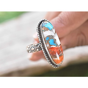 Rekha Gems Oyster Copper Turquoise- 925 Sterling Silver Ring-Turquoise Jewelry- TQ-16 (6.50 US)