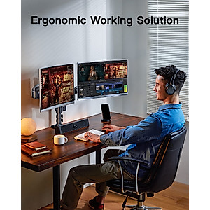 HUANUO 13-32 Inch Monitor Mount 2 Monitors & Triple Monitor Mount