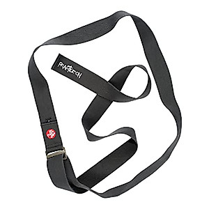 Manduka Align Yoga Strap - Lightweight Cotton, Secure, Slip Free Support, Thunder Grey, 1.75 Inch Wide, 8 Feet (244cm)
