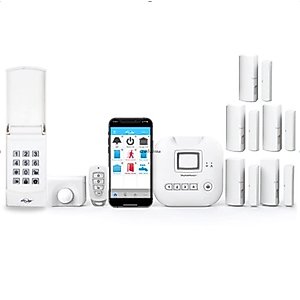 SKYLINK SK-330 Wireless Home Alarm Kit (9-Piece) No Monthly Fees with Hub, Door Window Sensors, Motion Sensor, Keypad and Keyfob, Compatible with Alexa, Google Assistant and IFTTT