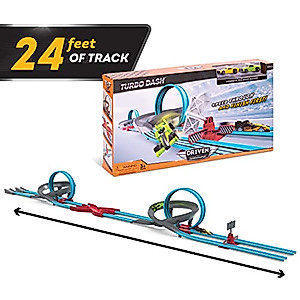 Driven by Battat – Toy Car Racing Loop Playset – 28Pc Toy Racing Loop Set – Race Car Toys and Playsets for Kids – Pullback Cars – 3 Years + – Turbo Dash (28pc)
