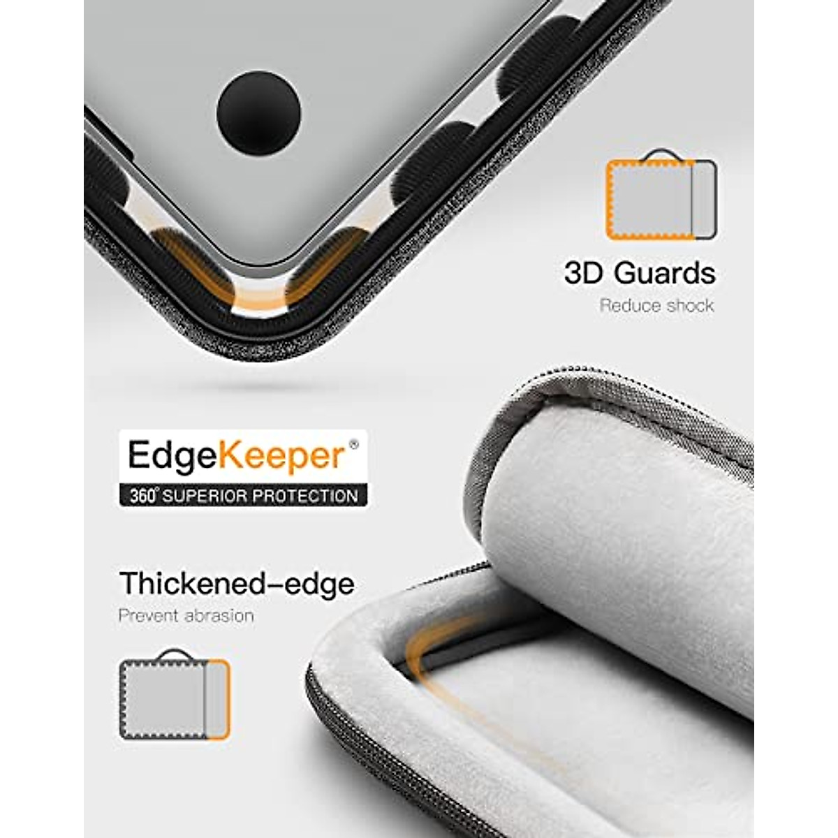 Inateck 13-13.5 Inch 360 Protective Laptop Sleeve Carrying Case Bag Compatible with 13 Inch MacBook Air/Pro M2/M1 2022-2012, 14 Inch MacBook Pro M1 2021 M2 2023, Surface Pro X/9/8/7/6/5/4/3