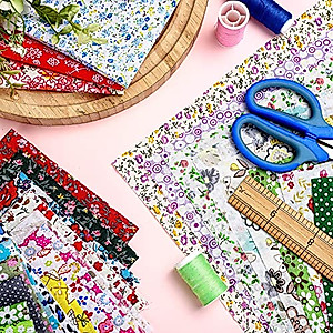 150 Pcs 10 x 10 Inches Cotton Fabric Bundle Precut Fat Squares Fabric Scraps Cotton Quilting Fat Flower Animals Cartoon Fabric Patchwork for DIY Craft Sewing Clothing