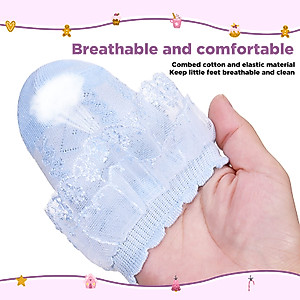 Haysandy 8 Pairs Toddler Girls Dress Socks Baby Ruffle Socks Cute Frilly Lace Socks Cotton Teen Girl Socks (Multicolor,Medium)