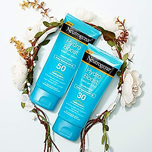 Neutrogena Hydro Boost Moisturizing Water Gel Sunscreen Lotion with Broad Spectrum SPF 50, Water-Resistant & Non-Greasy Hydrating Sunscreen Lotion, Oil-Free, 3 fl. oz (Pack of 3)