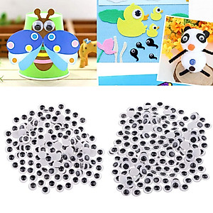 Baosity 400Pcs Bulk Wiggle Eye Round Plastic Clear Moving Eyes Wobbly Googly Adornments - 8mm, 10mm