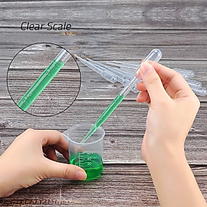 Ostrat 100PCS 1ML Disposable Plastic Pipette with Scale,Transfer Pipettes Dropper for Scientific Labs Experiment,Measuring, Watering, Dispensing