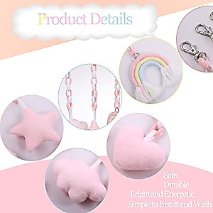 ROZKITCH 4PCs Guinea Pig Hamster Hanging Toy, Pink Small Animal Case Accessories Kits, Pet Cage Pendant, Photo Props for Pet Rat,Ferret, Guinea Pig, Squirrel, Rabbits, Mice and Gerbil Rainbow