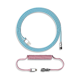 YUNZII Keynovo V2 Coiled Keyboard Cable with Aviator USB Cable for Type-C Mechanical Gaming Keyboard (Sakura)