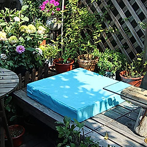 youngseahome Patio Seat Cushion Covers,Washable Slip Covers Replacement,Waterproof Outdoor Furniture Chair Cushion Pillow Seat Cover for Couch,Garden,Sofa,Aqua,22"×20"×4"(4 Covers Only)