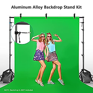 Backdrop Stand 8.5x10ft, ZBWW Photo Video Studio Adjustable Backdrop Stand for Parties, Wedding, Photography, Advertising Display