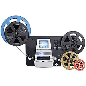 8mm & Super 8 Film to Digital Converter, Film Scanner Digitizer with 2.4" Screen, Convert 3” 5” 7” 9” Reels into 1080P Digital MP4 Files,Sharing & Saving on 32GB SD Card
