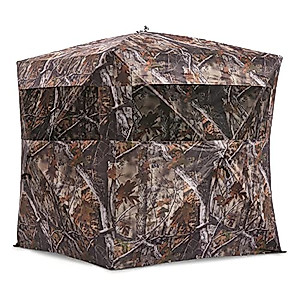 Guide Gear Silent Adrenaline Pop-Up Hunting Ground Blind for Deer, Duck, and Turkey Hunting, 2-Person Tent