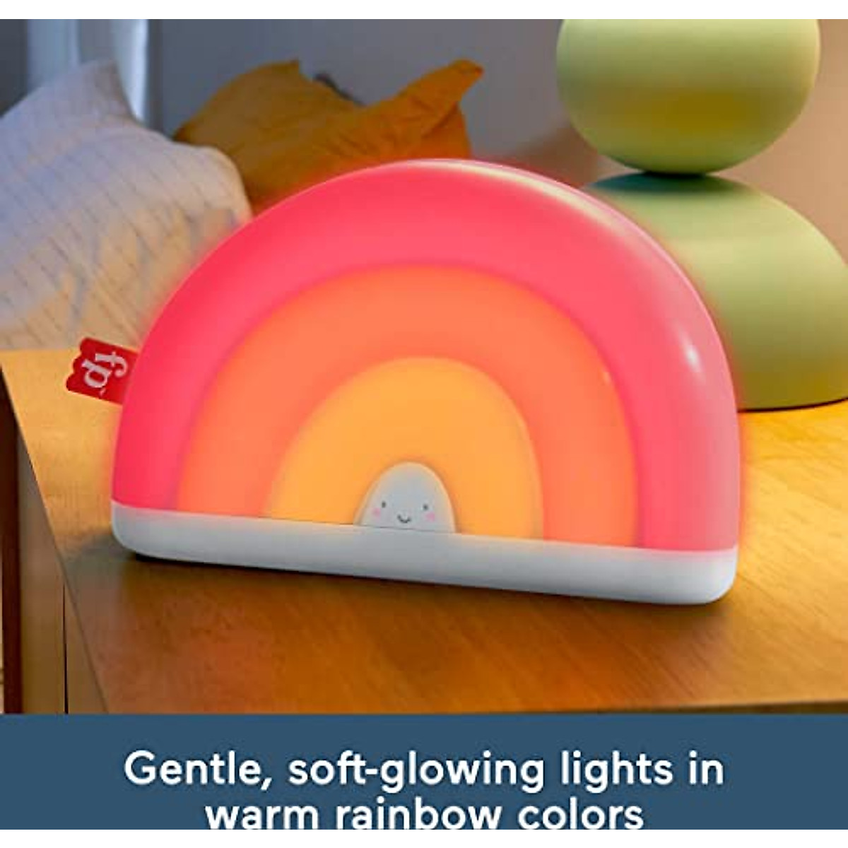 Fisher-Price Sound Machine Soothe & Glow Rainbow With Lights Music And Volume Control For Newborns And Up