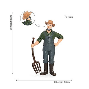DOYIFun 6 Pcs Realistic Farmer People Model Figures Toy Playset, Plastic Farm Keeper Figurines Preschool Educational Learn Cognitive Toys for Toddlers Kids