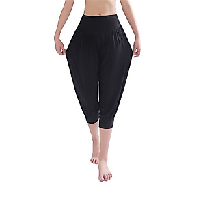 LKXHarleya Women Modal Harem Yoga Pants Loose Casual Fold Over Pilates Capri Pants Yoga Pants