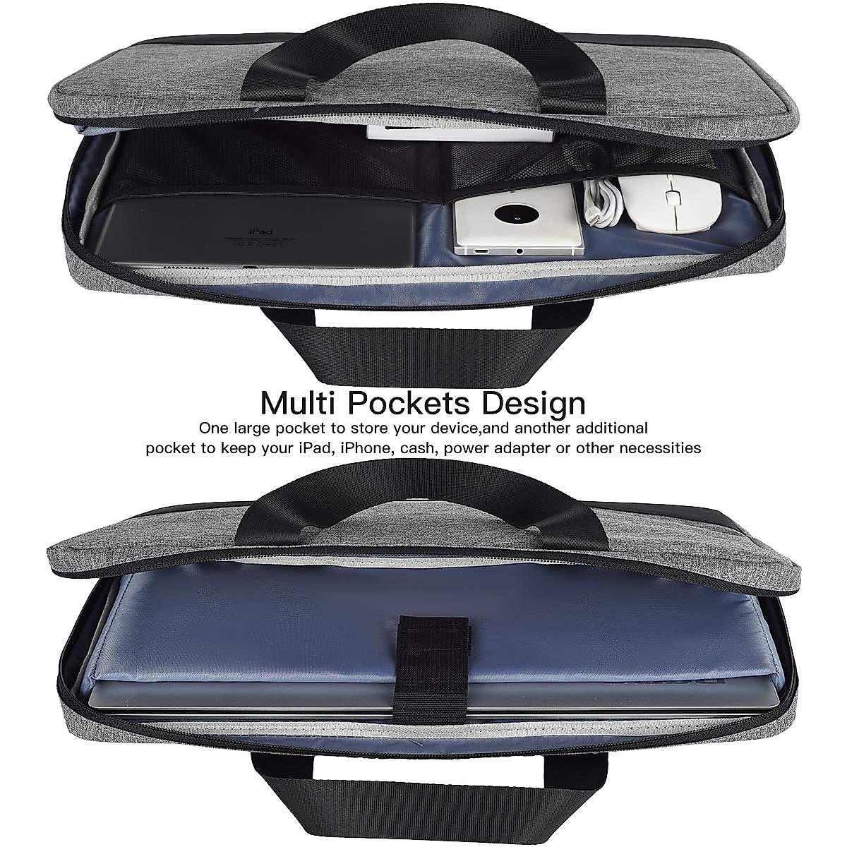 17-17.3 Inch Laptop Bag, Men Women TSA Briefcase with Organizer for HP Envy 17 17t/Pavilion 17, Dell Inspiron 17/G3 G7 17.3, Ideapad 330 L340 17.3, Acer Aspire 17.3, ROG MSI GS75 17.3 Case, Gray