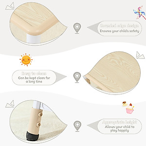 IFLETH Kids Table, Toddler Table and Chair Set, Height-Adjustable Kids Table and Chairs with 23.5''Lx23.5''W Graffiti Desktop, Table Chair for Ages 3-8, Child Table and Chair Set