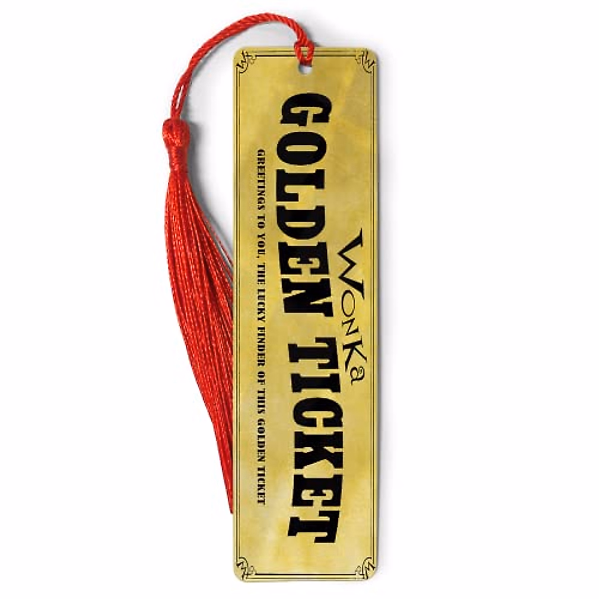 Bookmarks Ruler Metal Wonka Reading Goldenticket Tassels Bookography Measure Bookworm for Book Bibliophile Gift Reading Christmas Ornament Markers
