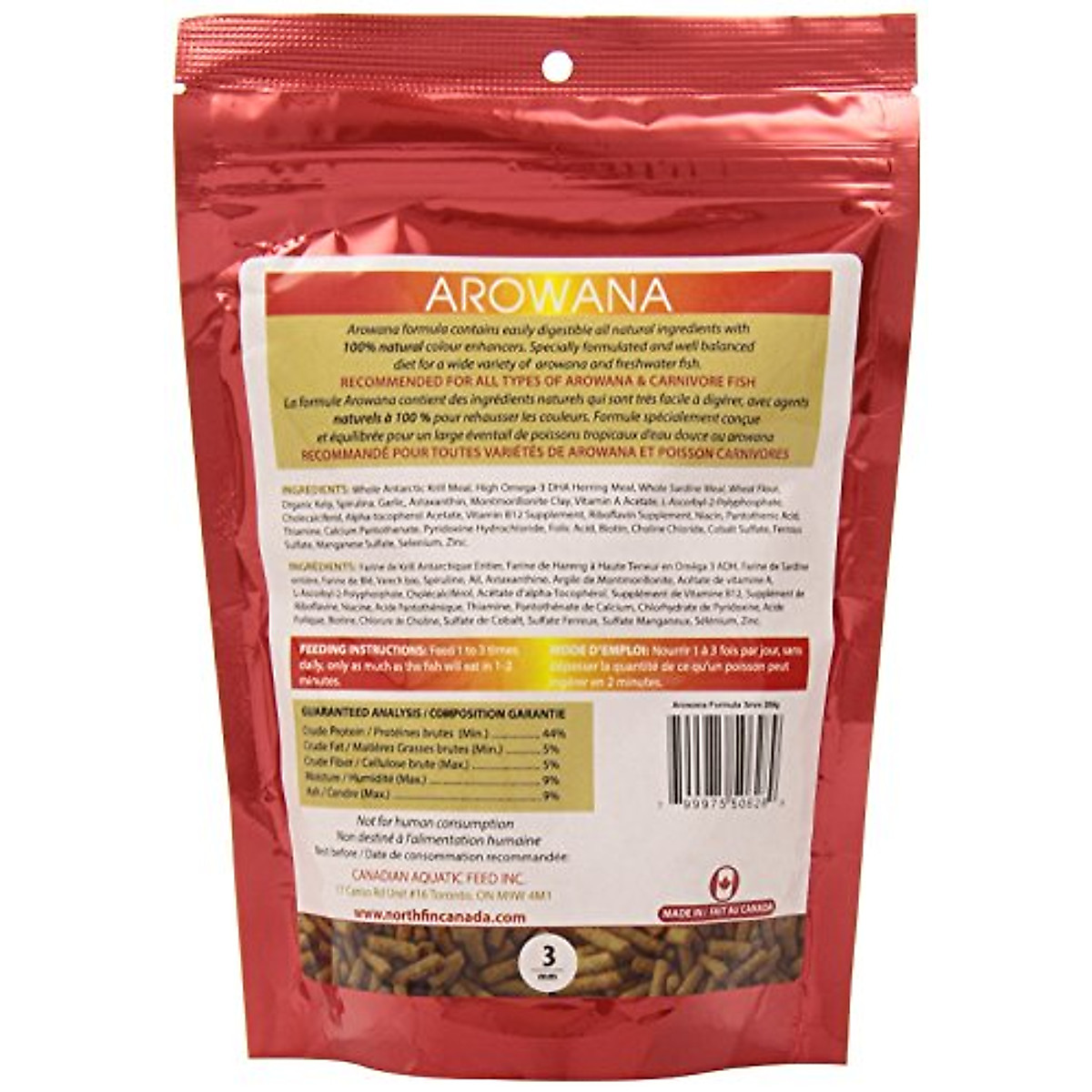 Northfin Food Arowana Formula Sticks 250 Gram Package