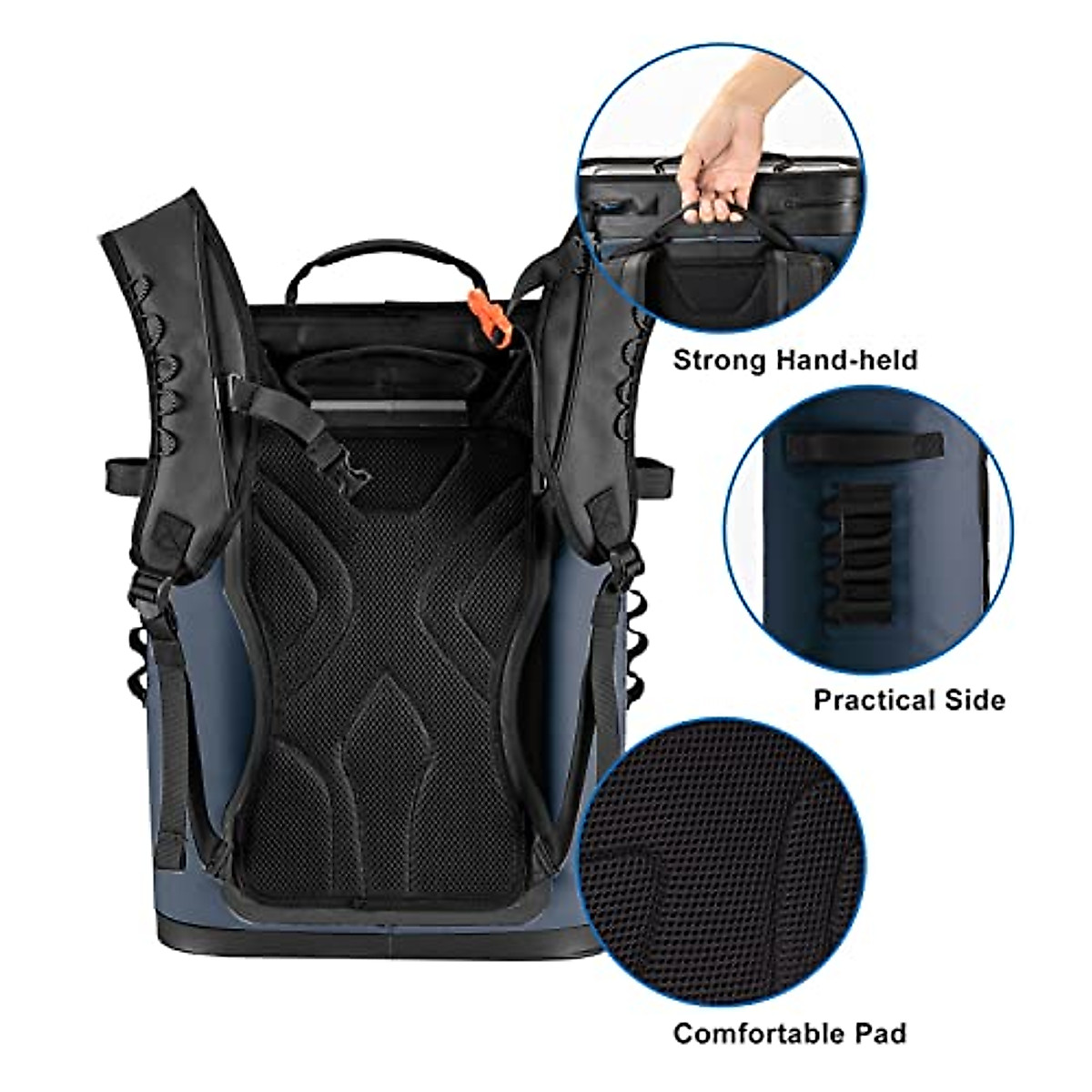 ROCKBROS Backpack Cooler Bag Insulated Leak-Proof Soft Cooler Waterproof 30 Can Portable Large Backpack with Cooler for Camping, Beach, Picnic, Party, Fishing, Floating, Outdoor Activities