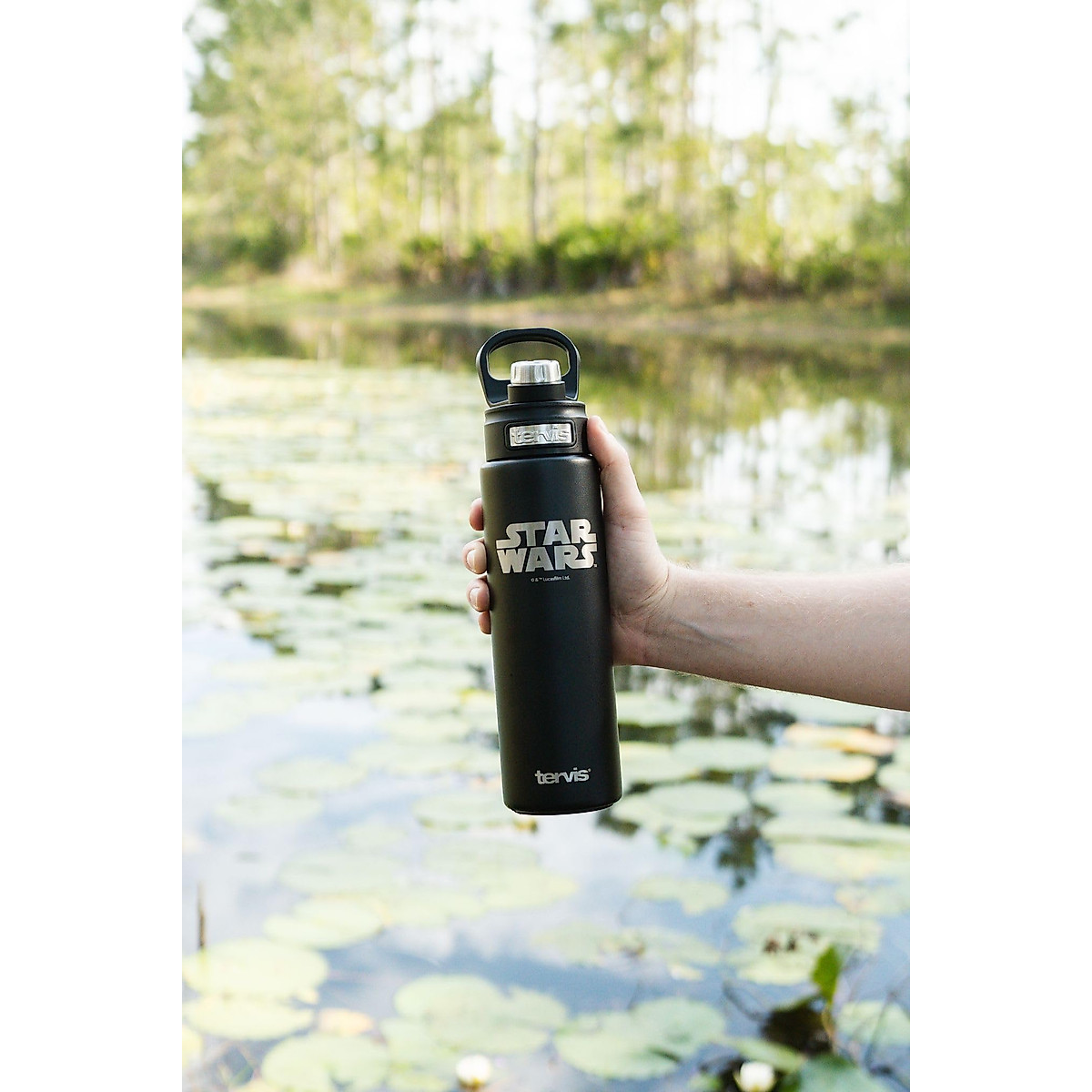 Tervis Star Wars Logo Engraved on Onyx Shadow Insulated Tumbler 24oz Wide Mouth Bottle Stainless Steel