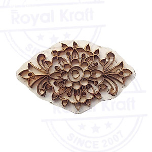 Popular Printing Block Brass Floral Pattern Wooden Clay Stamp BSCtag007
