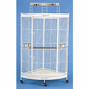 New Corner Open Playtop Parrot Bird Cage - 36” X 25” X 61”H - 4 Colors Available (Black Vein) 3 Packages